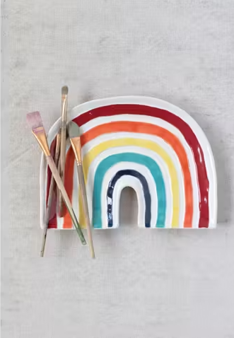 Hand-Painted Rainbow Plate – The Stores @ Scottsdale Arts